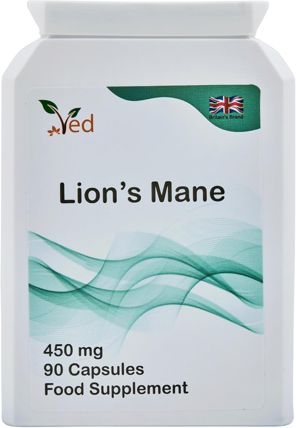 Ved Lion’s Mane Supplement 450mg, Lion's Mane Mushroom 15:1 Extract 90