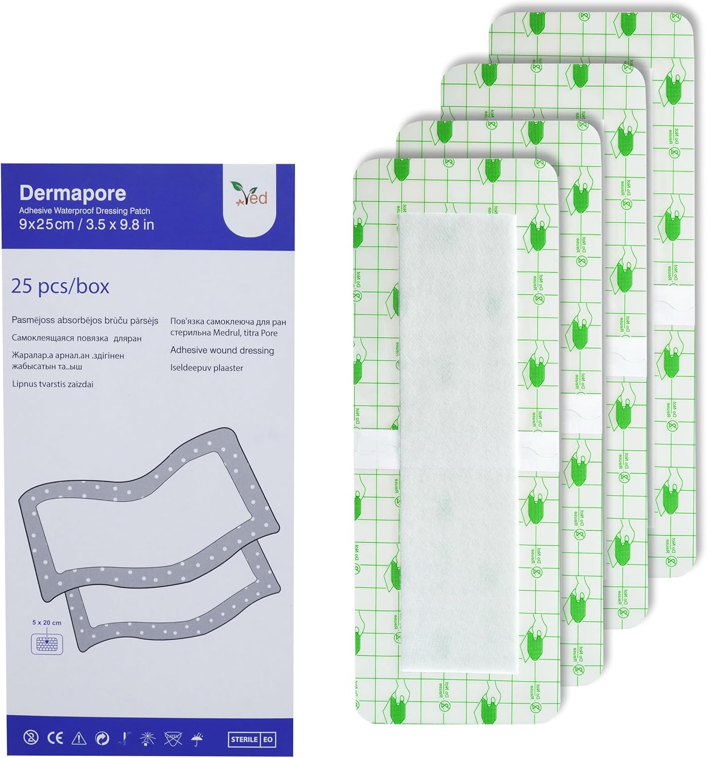 VED Dermapore Waterproof Adhesive Wound Dressing- Suitable for cuts an