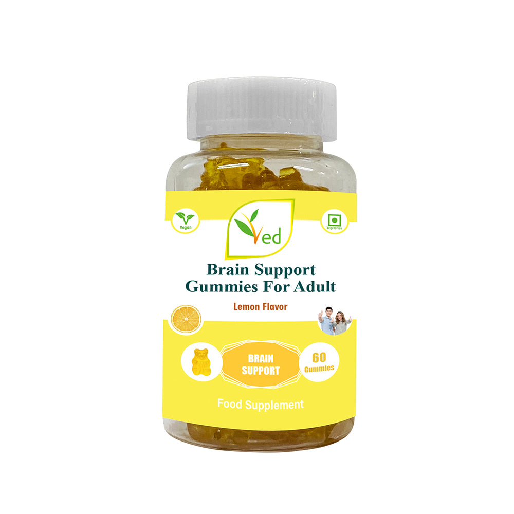 Buy Ved Brain Support Gummies for Adult; Bsa Chews Lemon Flavour, Raw ...