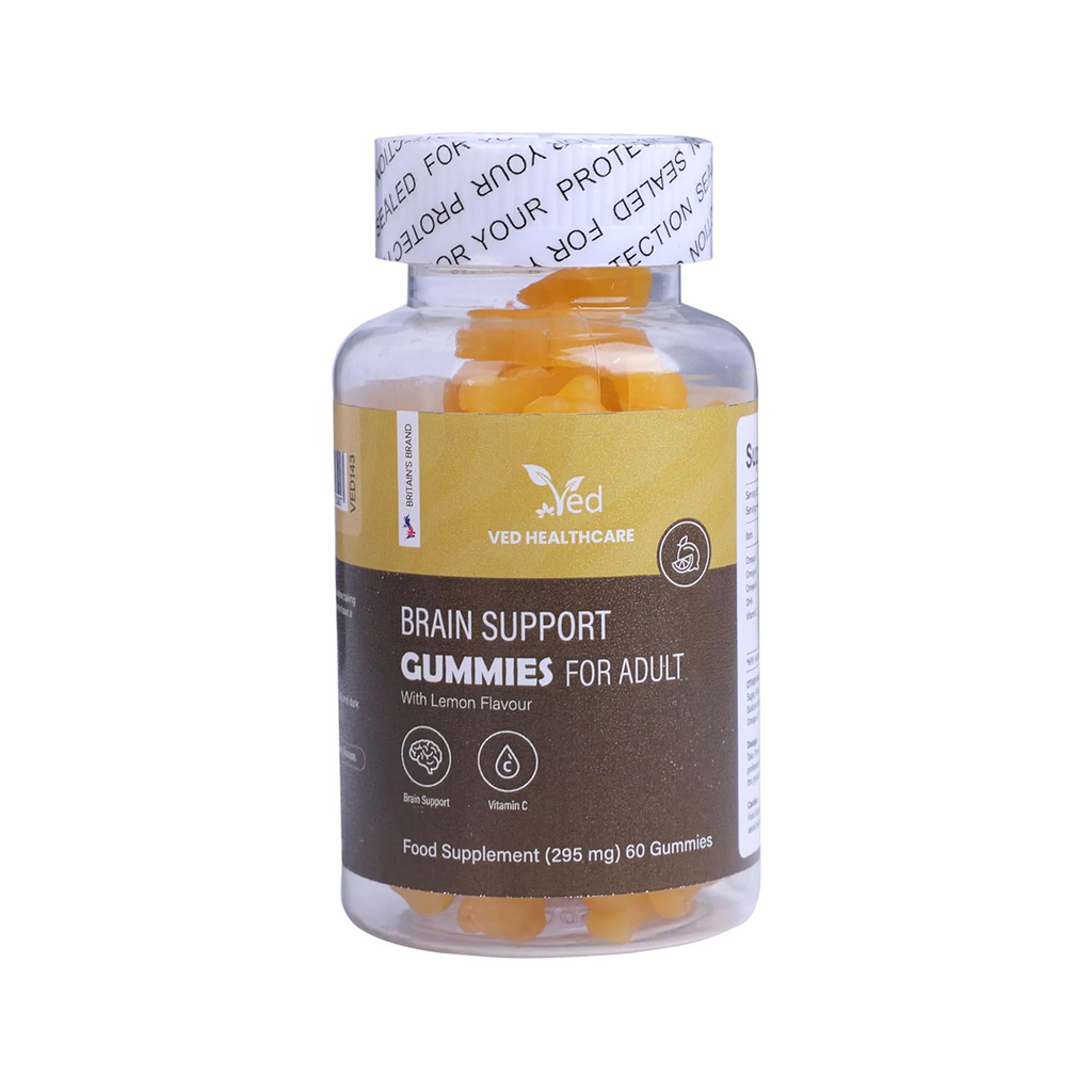 Buy Ved Brain Support Gummies for Adult; Bsa Chews Lemon Flavour, Raw ...